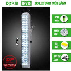 ĐÈN LED SẠC TÍCH ĐIỆN TREO TƯỜNG DP 715 - 63 LED SMD - DP 715