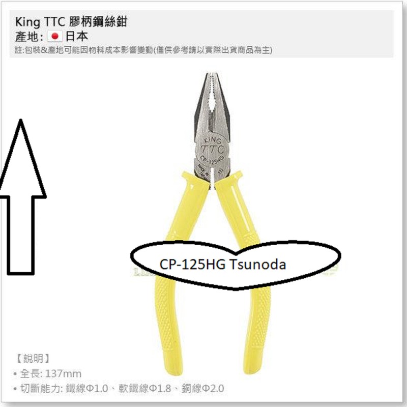 Kìm cắt đa năng 120mm CP-125HG Tsunoda – NamSanShop