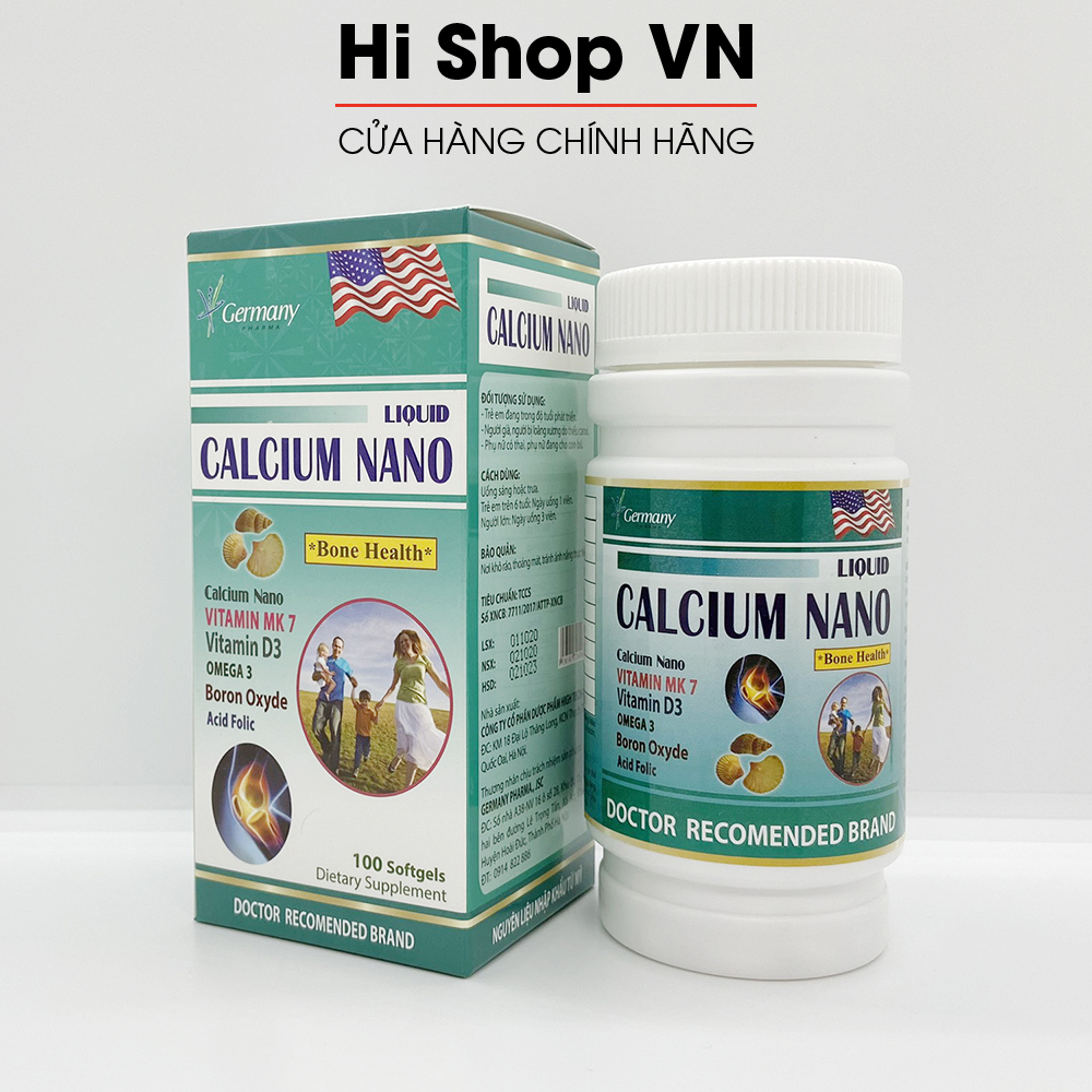 Viên uống bổ sung canxi Liquid Calcium Nano - Hộp Xanh lá 100 viên - Hồ ...
