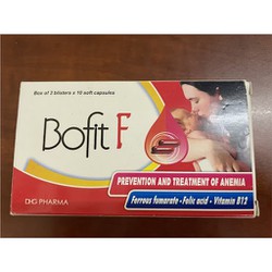 Bofit F giúp bổ sung sắt, Acid folic, hỗ trợ quá trình tạo máu ( Hộp 30 ...