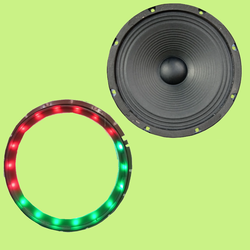 Loa bass 20 kèm đèn led nháy theo nhạc tròn công suất 25W - 40W 4 ôm ...