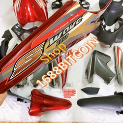 Dàn áo xe Wave S110 - RS110 màu đỏ Bộ yếm vỏ nhựa xe máy ,nhựa nguyên ...