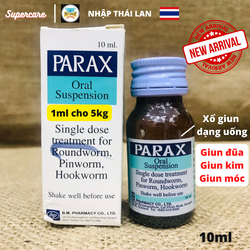 Xổ Giun Chó Mèo Dạng Uống PARAX (chai 10ml) Hàng Nhập Thái Lan - 4234 ...