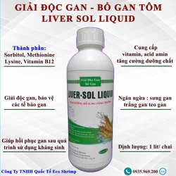 Giải độc gan , bổ gan tôm, tăng cường dưỡng chất cho gan, ngăn ngừa teo gan, sưng gan trên tôm ...