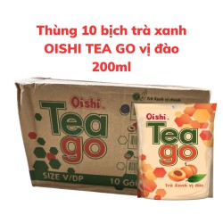 Thùng 50 bịch Trà xanh OISHI TEA GO vi đào bịch 180ml - TXOTGDB180ML-T50